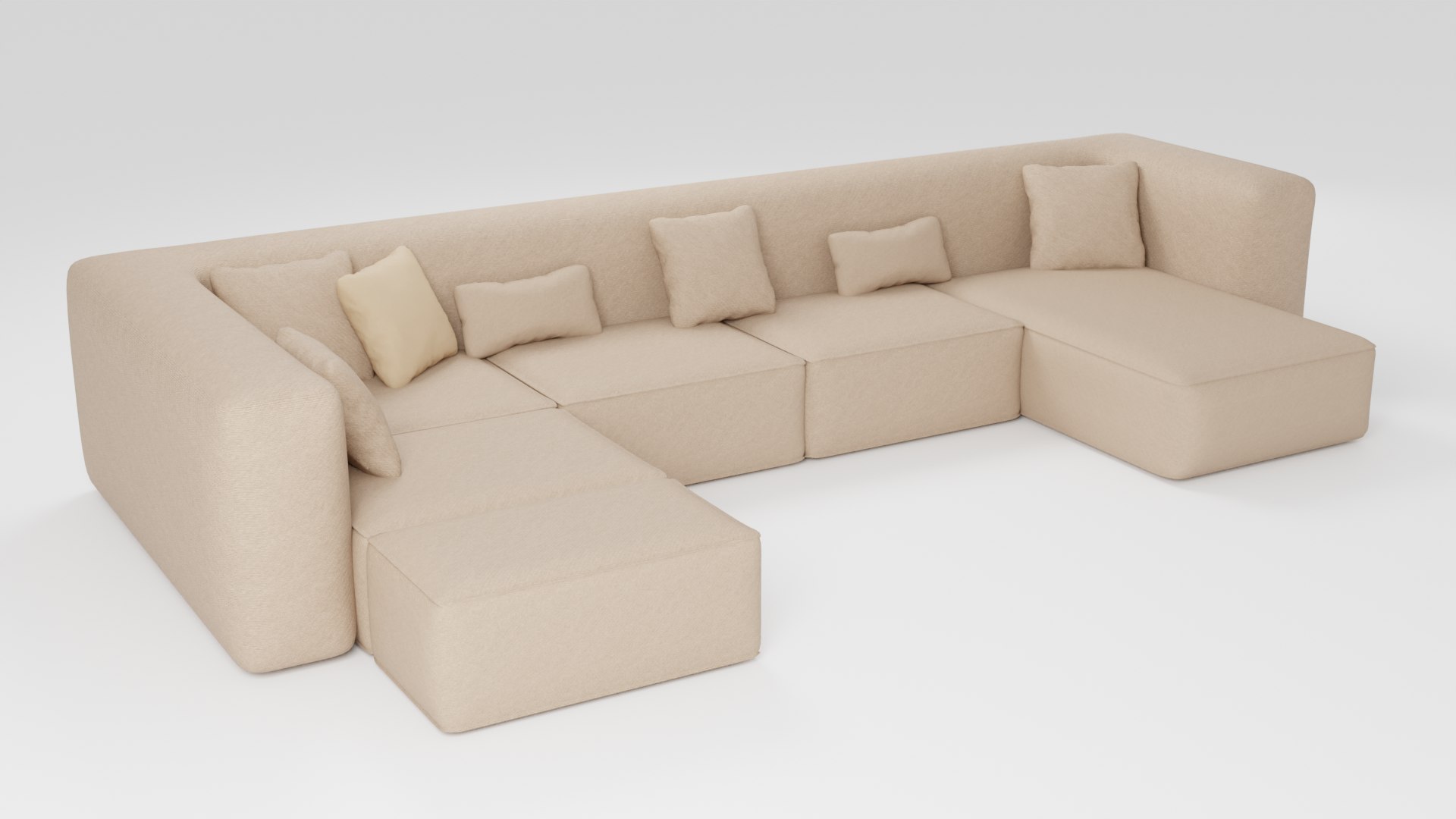 3D Model Large Comfortable Sofa That Is Ideal For A Spacious Living ...