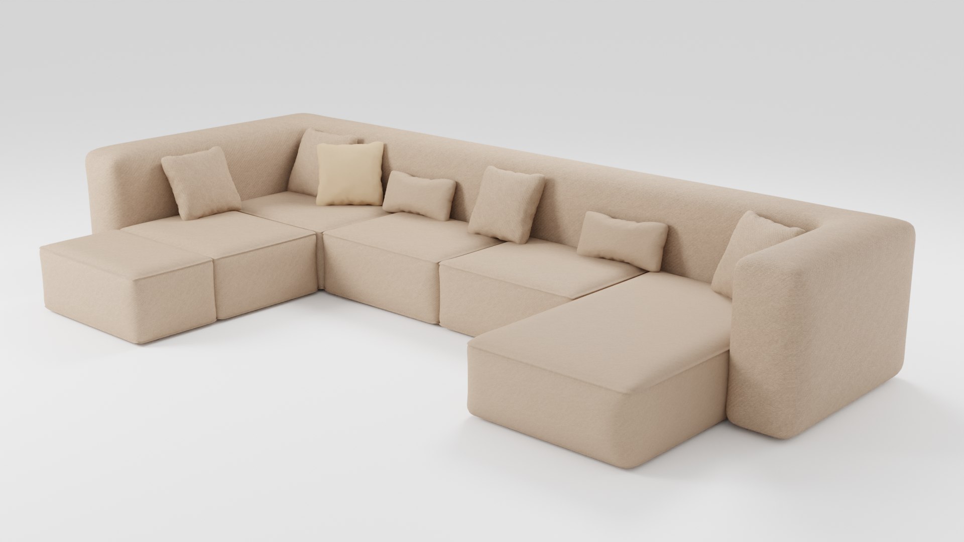 3D Model Large Comfortable Sofa That Is Ideal For A Spacious Living ...