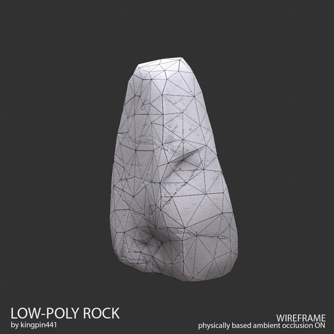 3d model low-poly rock