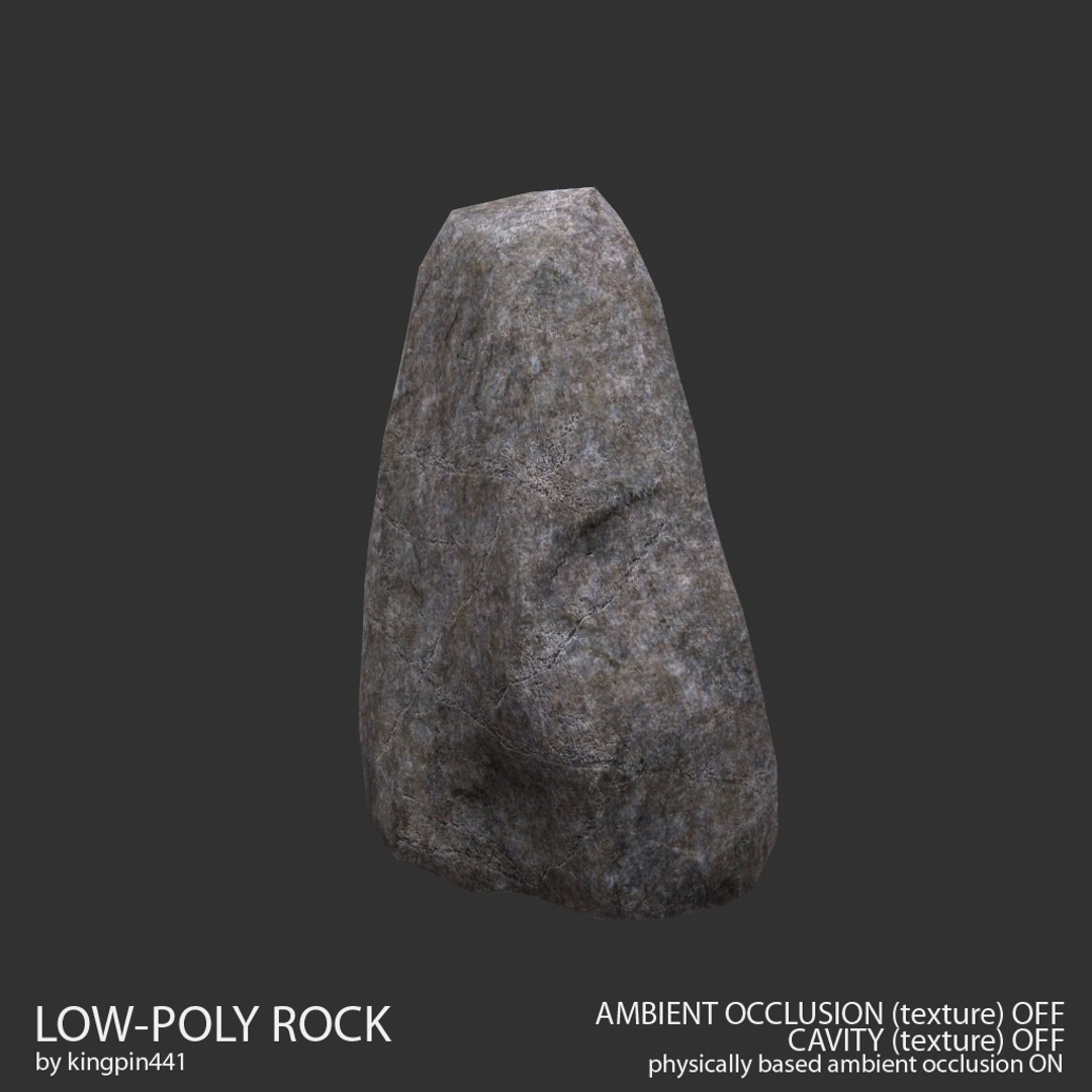 3d model low-poly rock