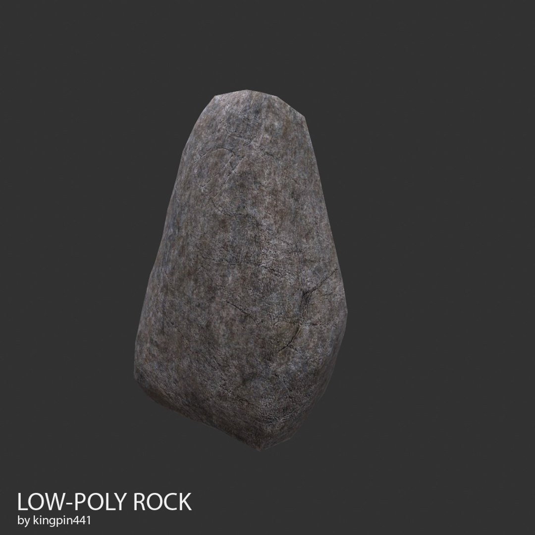3d model low-poly rock