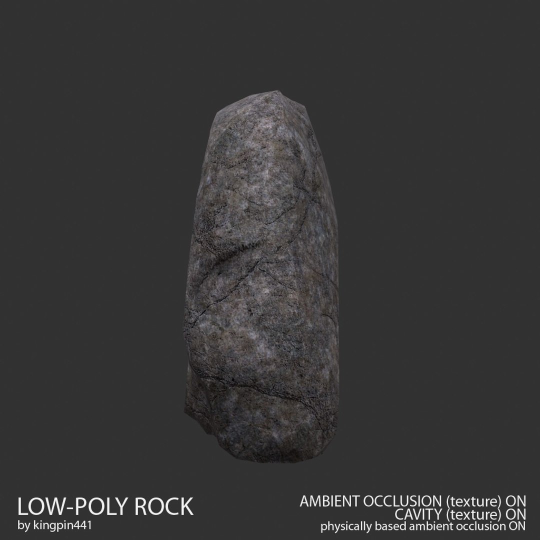 3d model low-poly rock