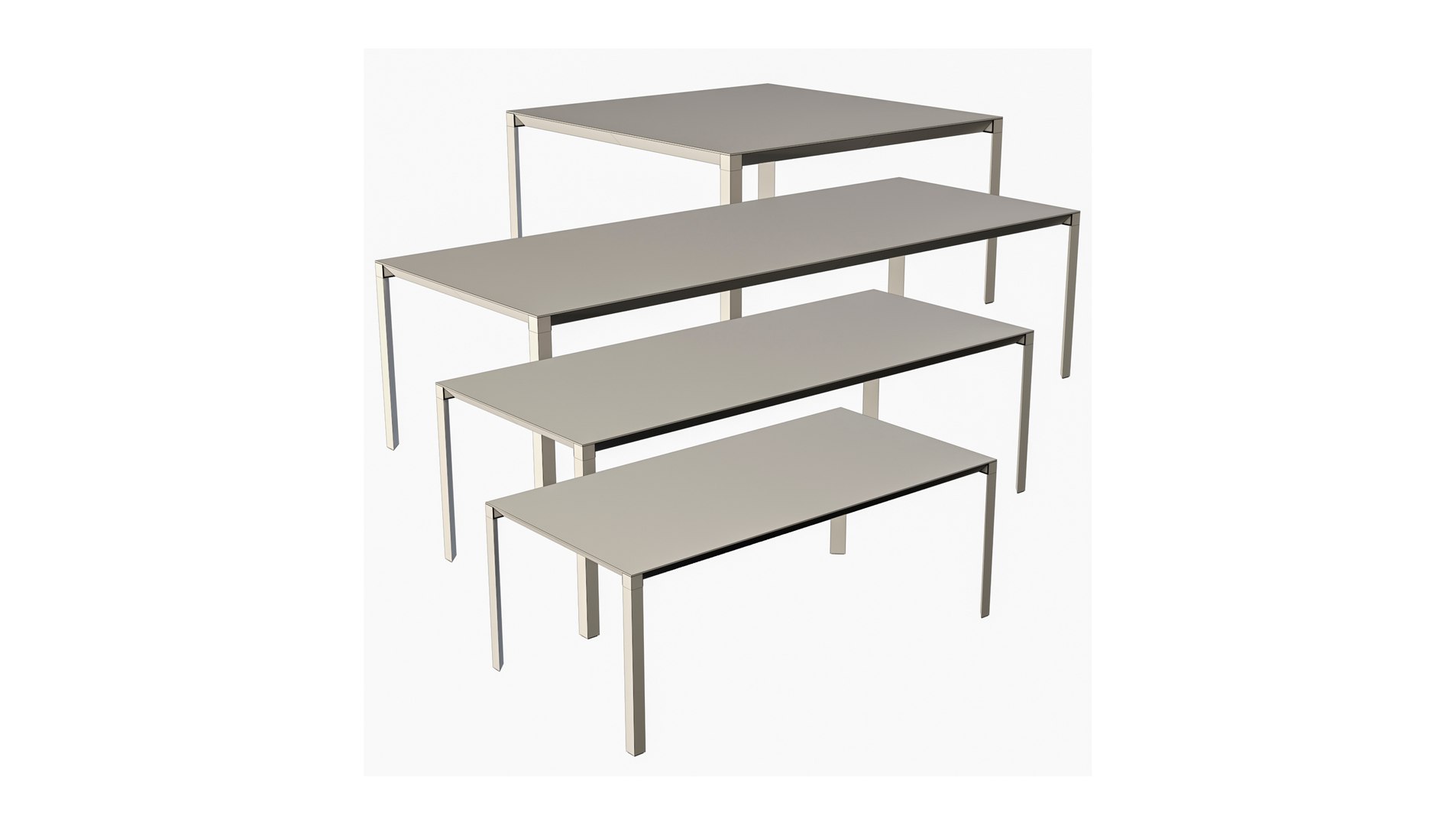 3D Half A Square Table - TurboSquid 1935927