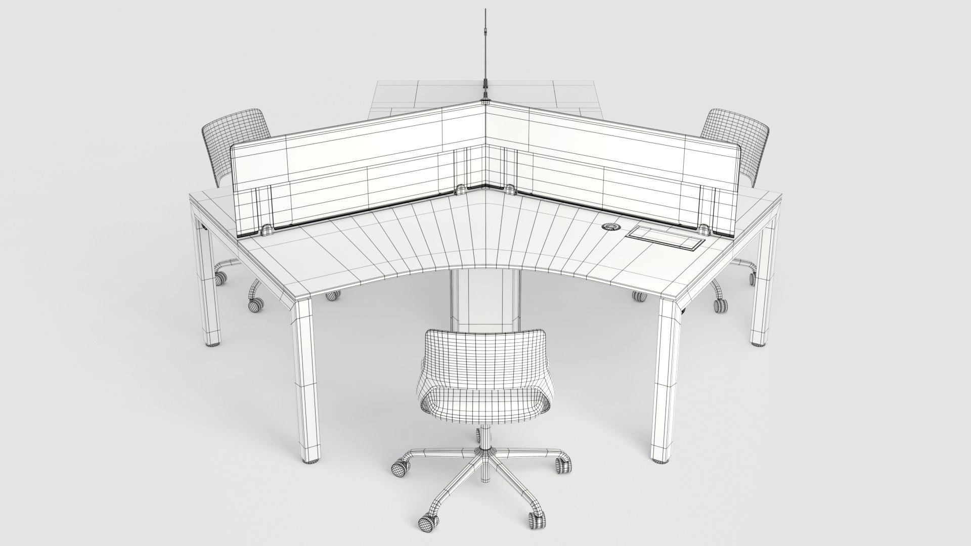 3D Model Office Desk And Chair 01 - TurboSquid 2149136