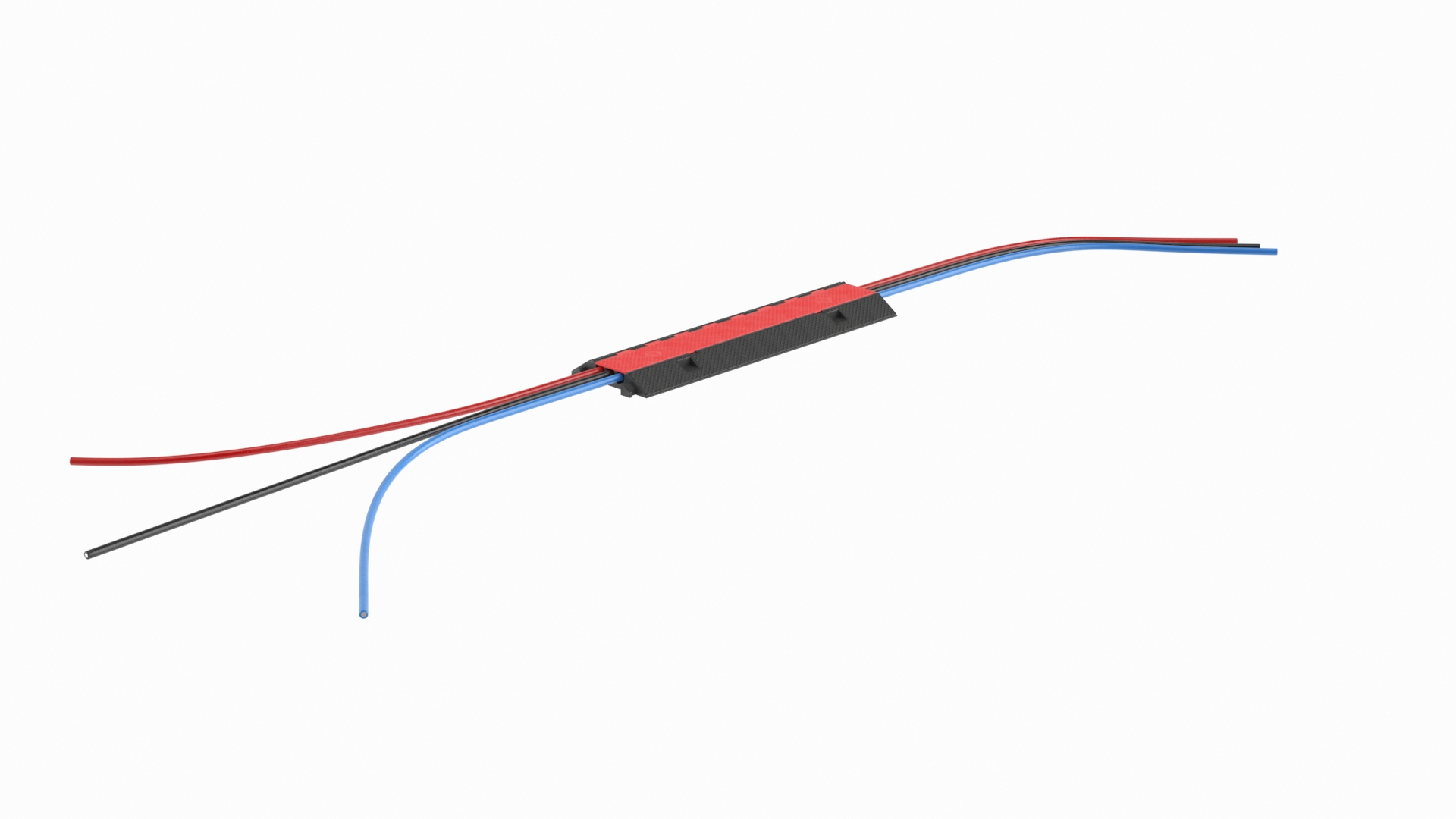 Heavy Duty Cable Ramp With Installed Wires Black Red 3D Model ...