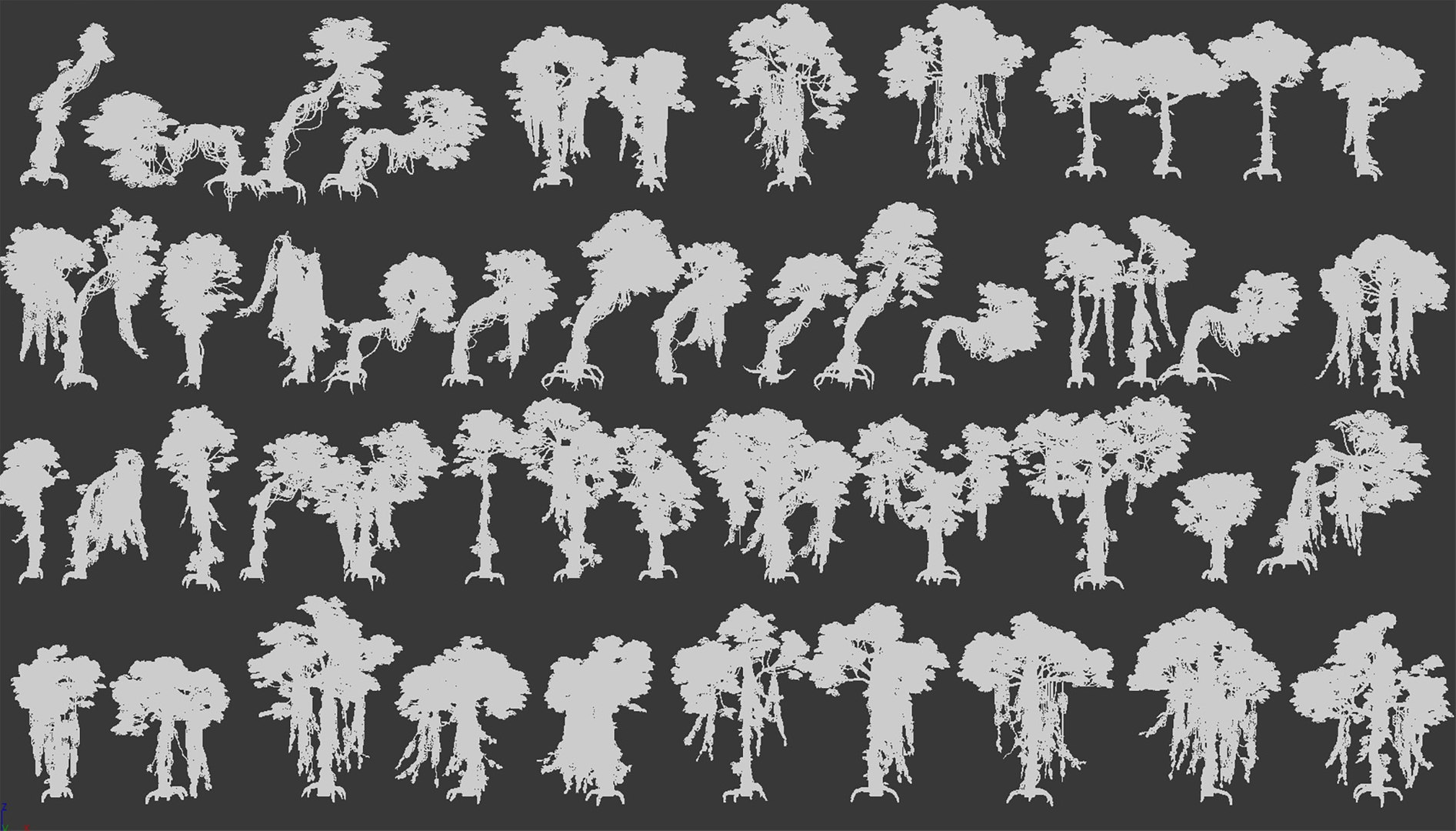 Animated Jungle Tree Mega Pack 50 3D - TurboSquid 2087674