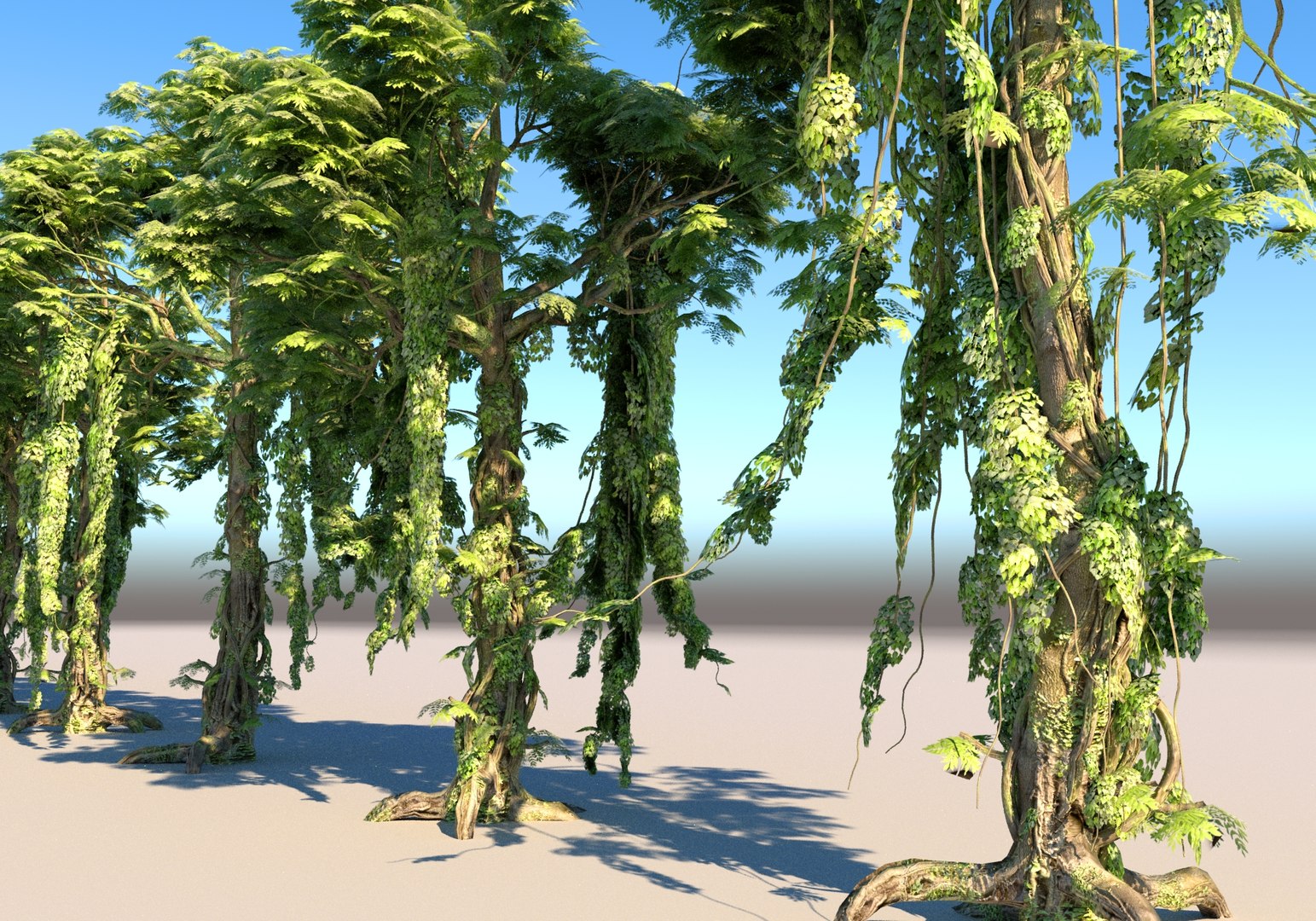 Animated Jungle Tree Mega Pack 50 3D - TurboSquid 2087674