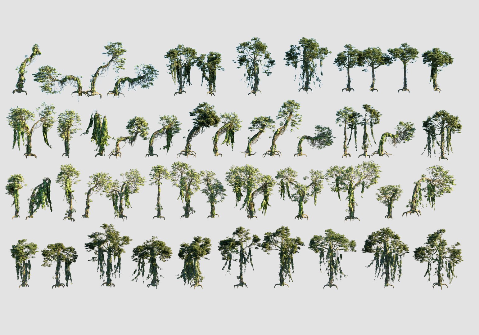 Animated Jungle Tree Mega Pack 50 3D - TurboSquid 2087674