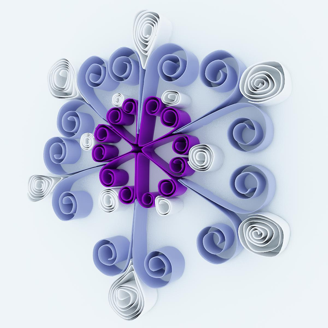 quilling snowflakes grid 02 3d model
