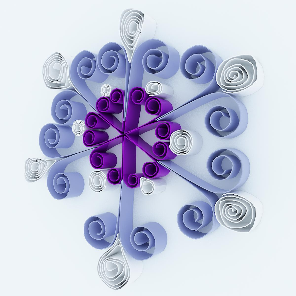 quilling snowflakes grid 02 3d model