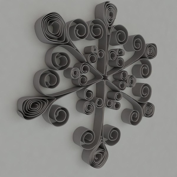 quilling snowflakes grid 02 3d model