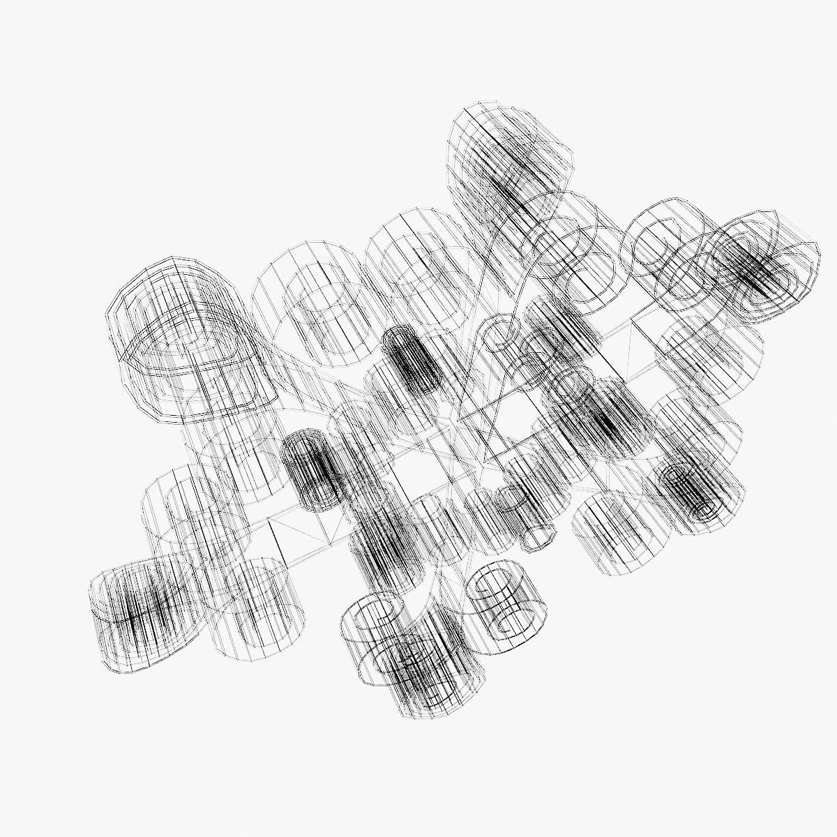 quilling snowflakes grid 02 3d model