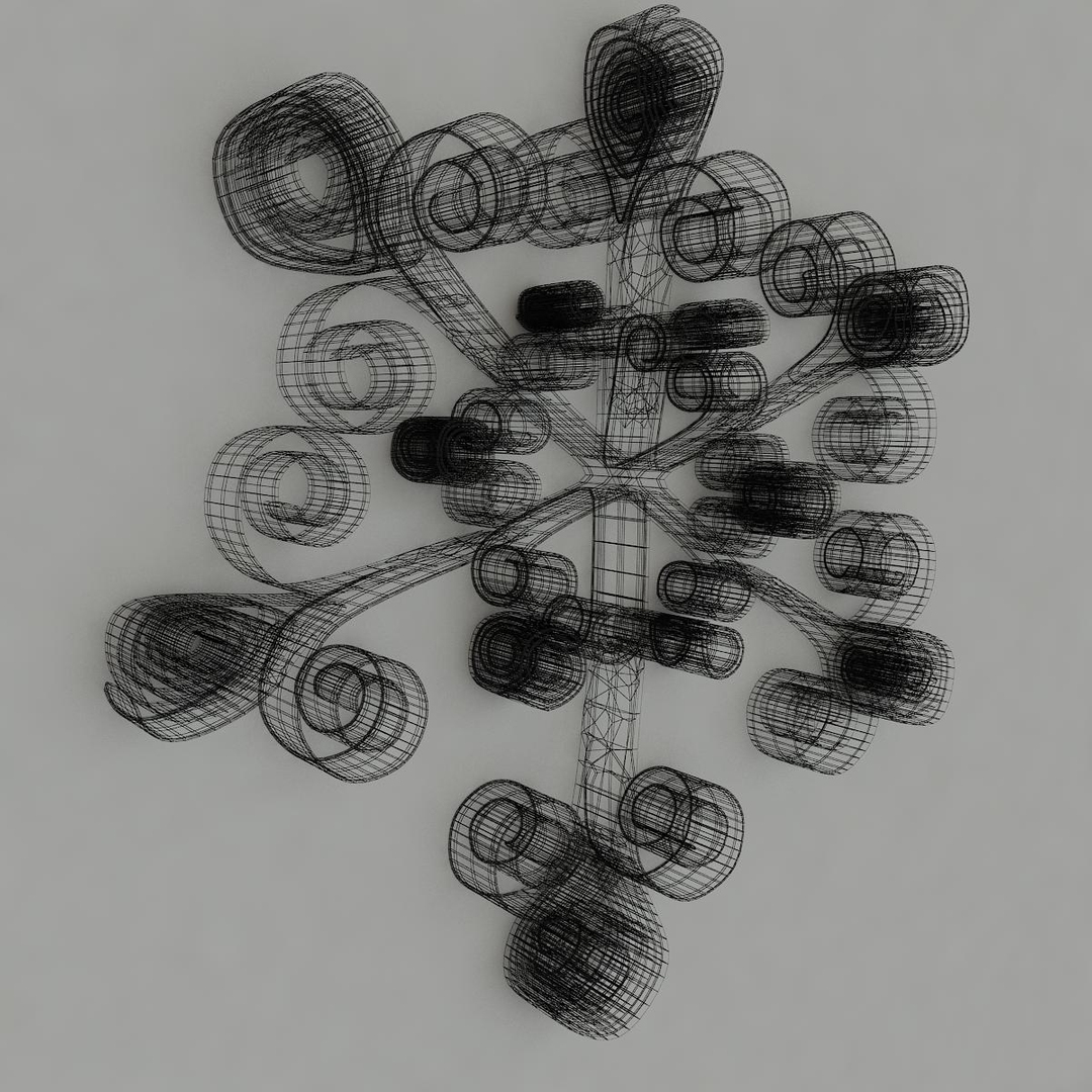 quilling snowflakes grid 02 3d model