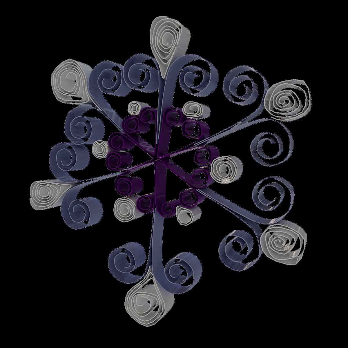quilling snowflakes grid 02 3d model