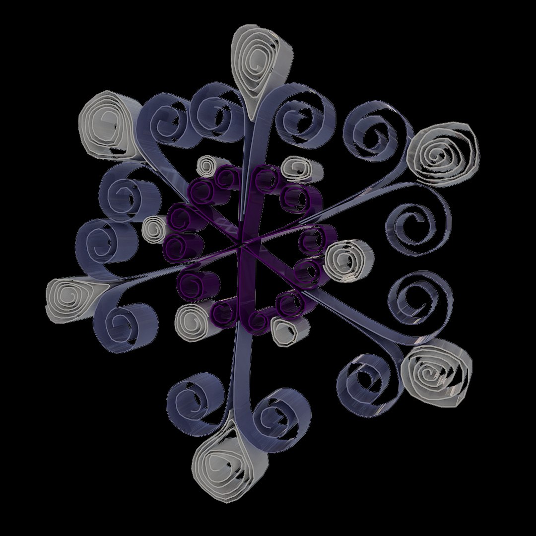 quilling snowflakes grid 02 3d model