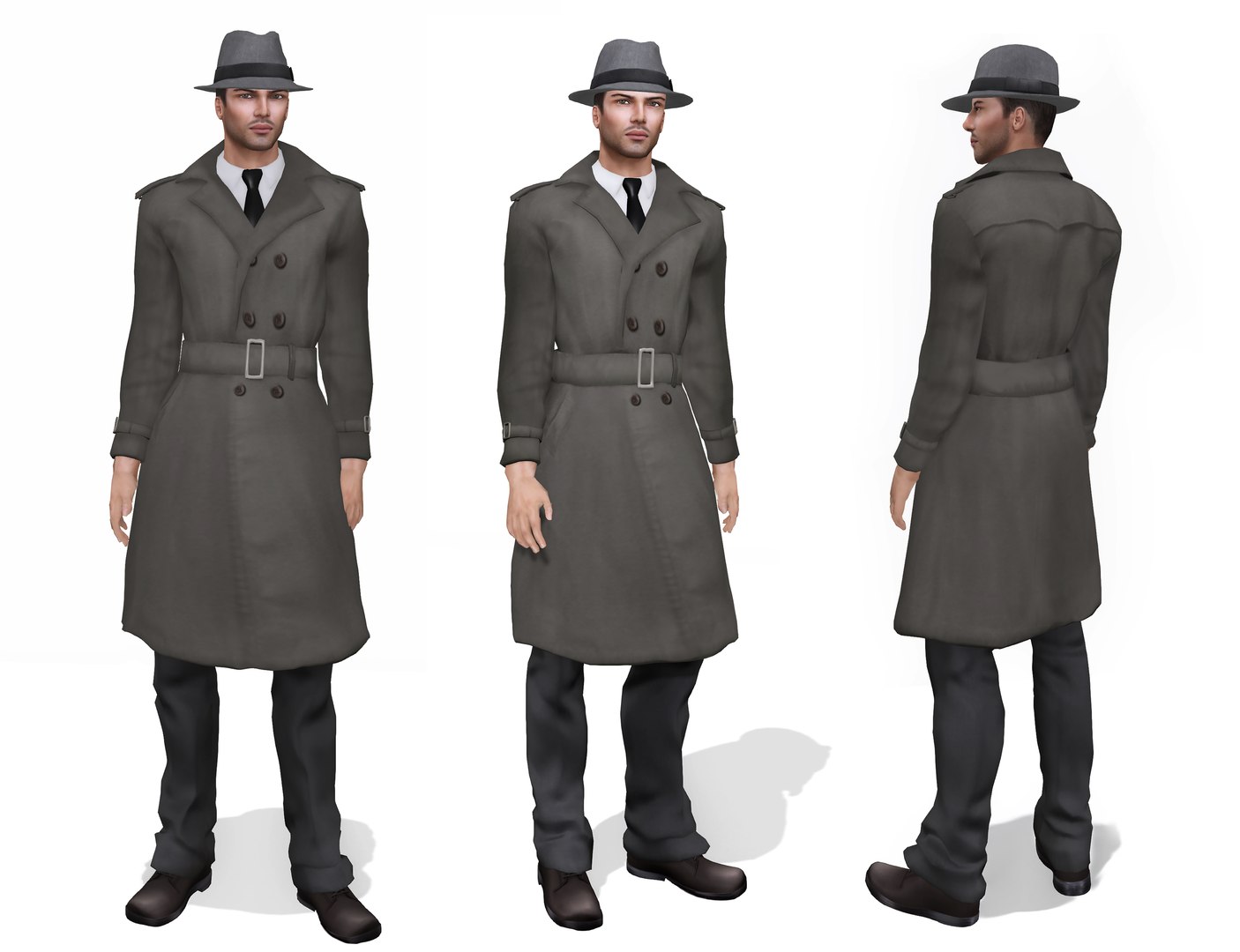 Mens Inspector Full Outfit 3D Model - TurboSquid 1742818