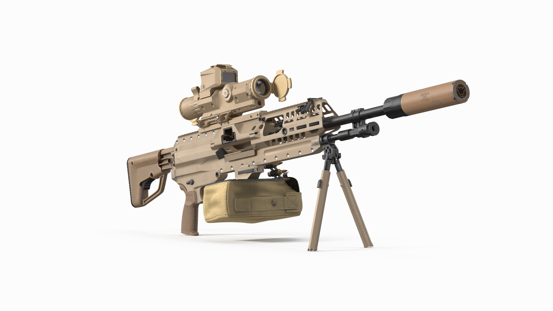 SIG XM250 Light Machine Gun With Scope 3D Model - TurboSquid 2412706