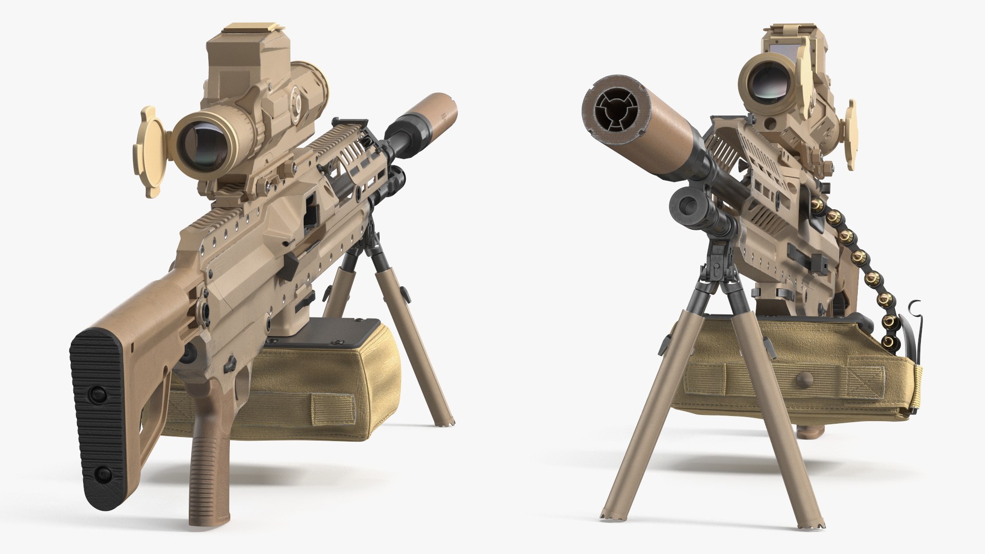SIG XM250 Light Machine Gun With Scope 3D Model - TurboSquid 2412706