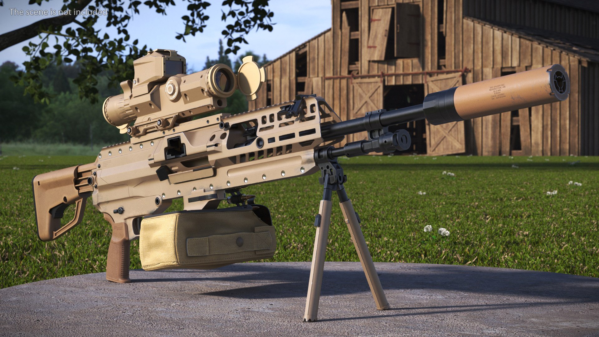 SIG XM250 Light Machine Gun With Scope 3D Model - TurboSquid 2412706