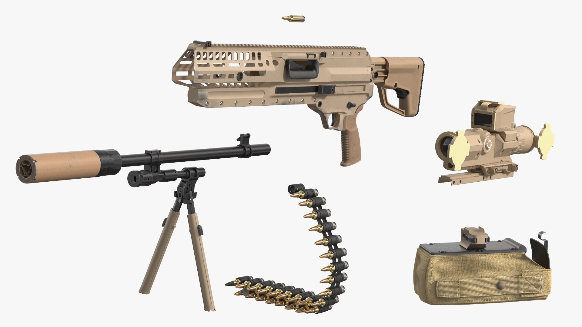SIG XM250 Light Machine Gun With Scope 3D Model - TurboSquid 2412706
