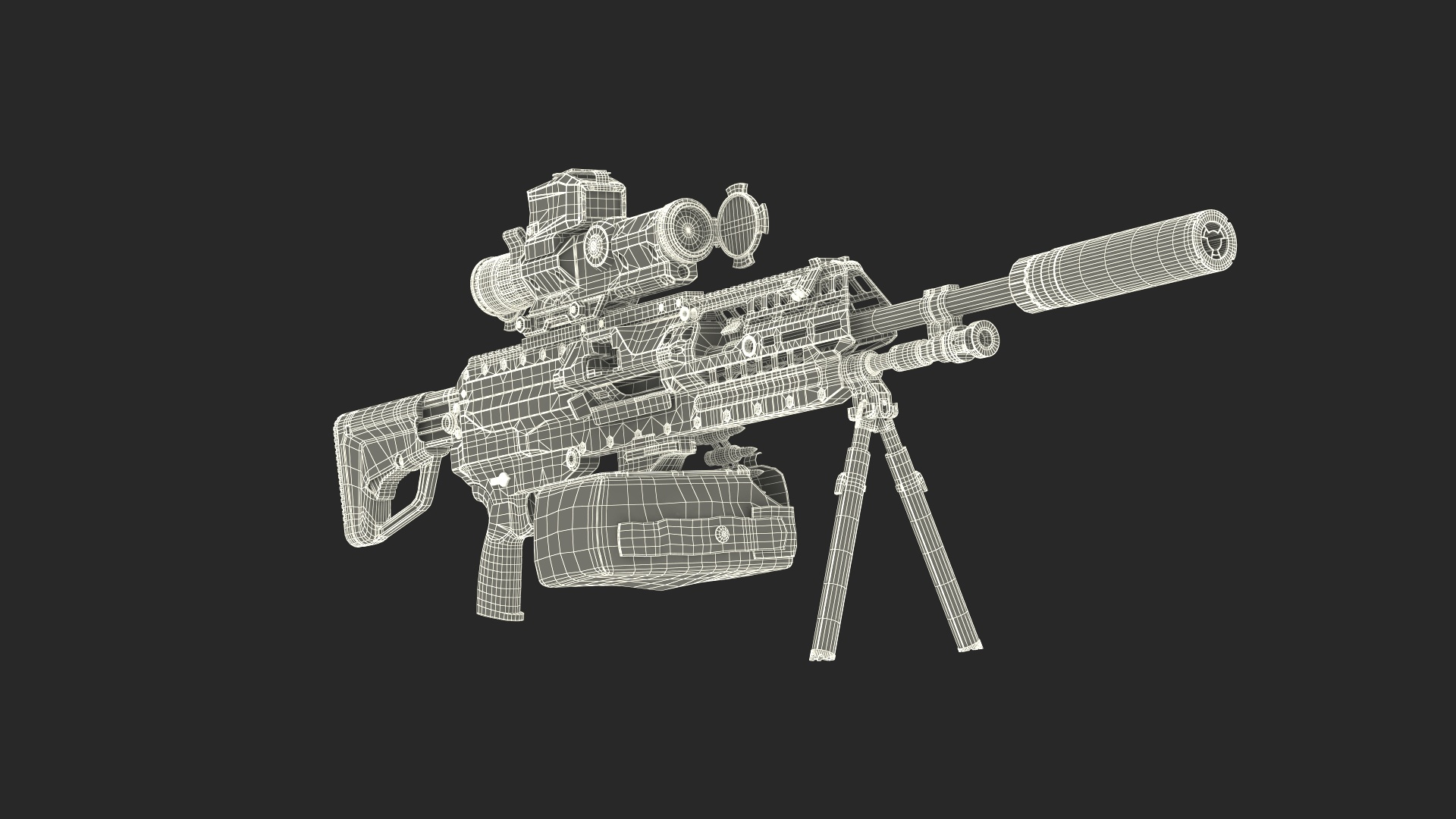 SIG XM250 Light Machine Gun With Scope 3D Model - TurboSquid 2412706