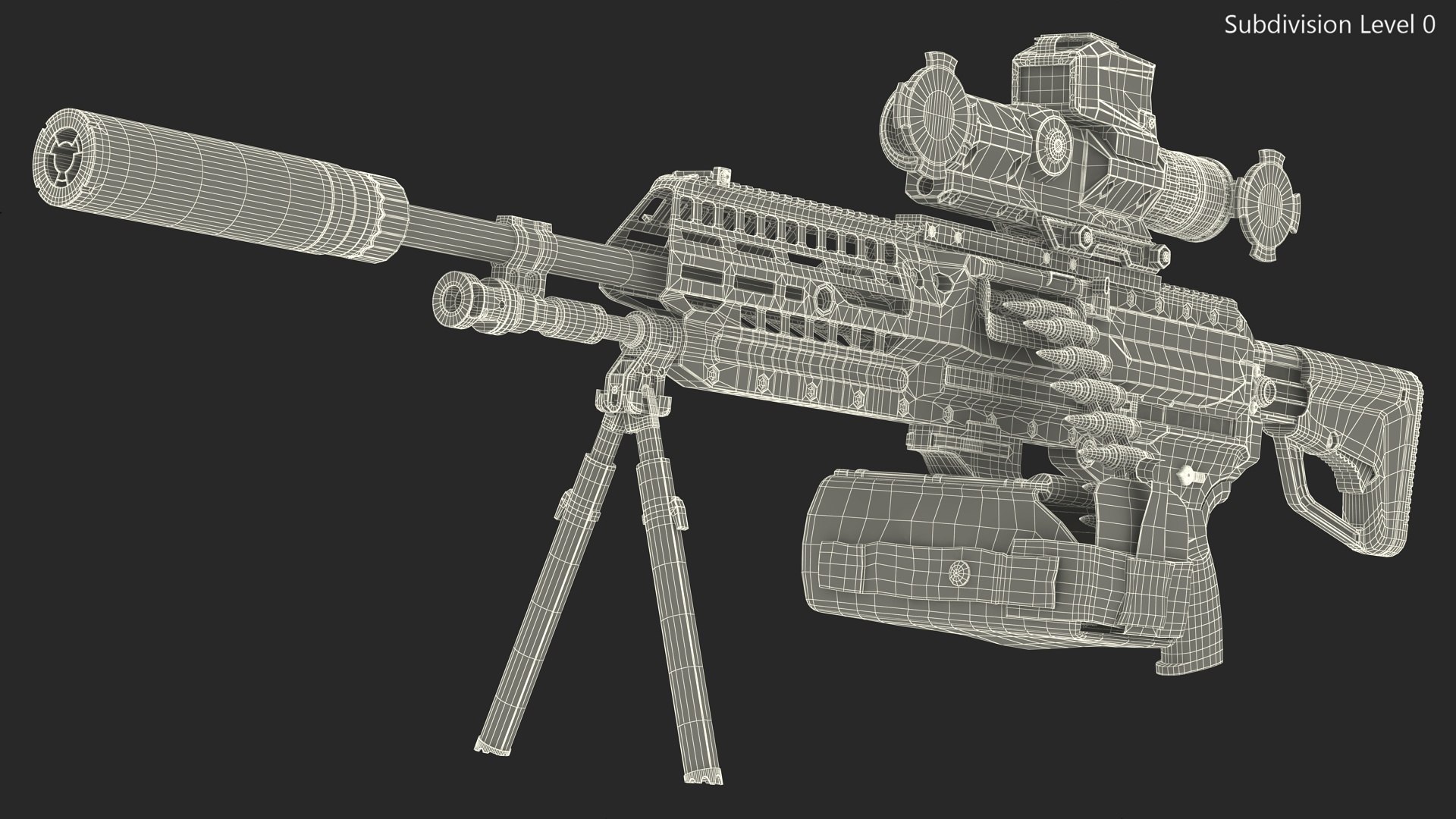 SIG XM250 Light Machine Gun With Scope 3D Model - TurboSquid 2412706