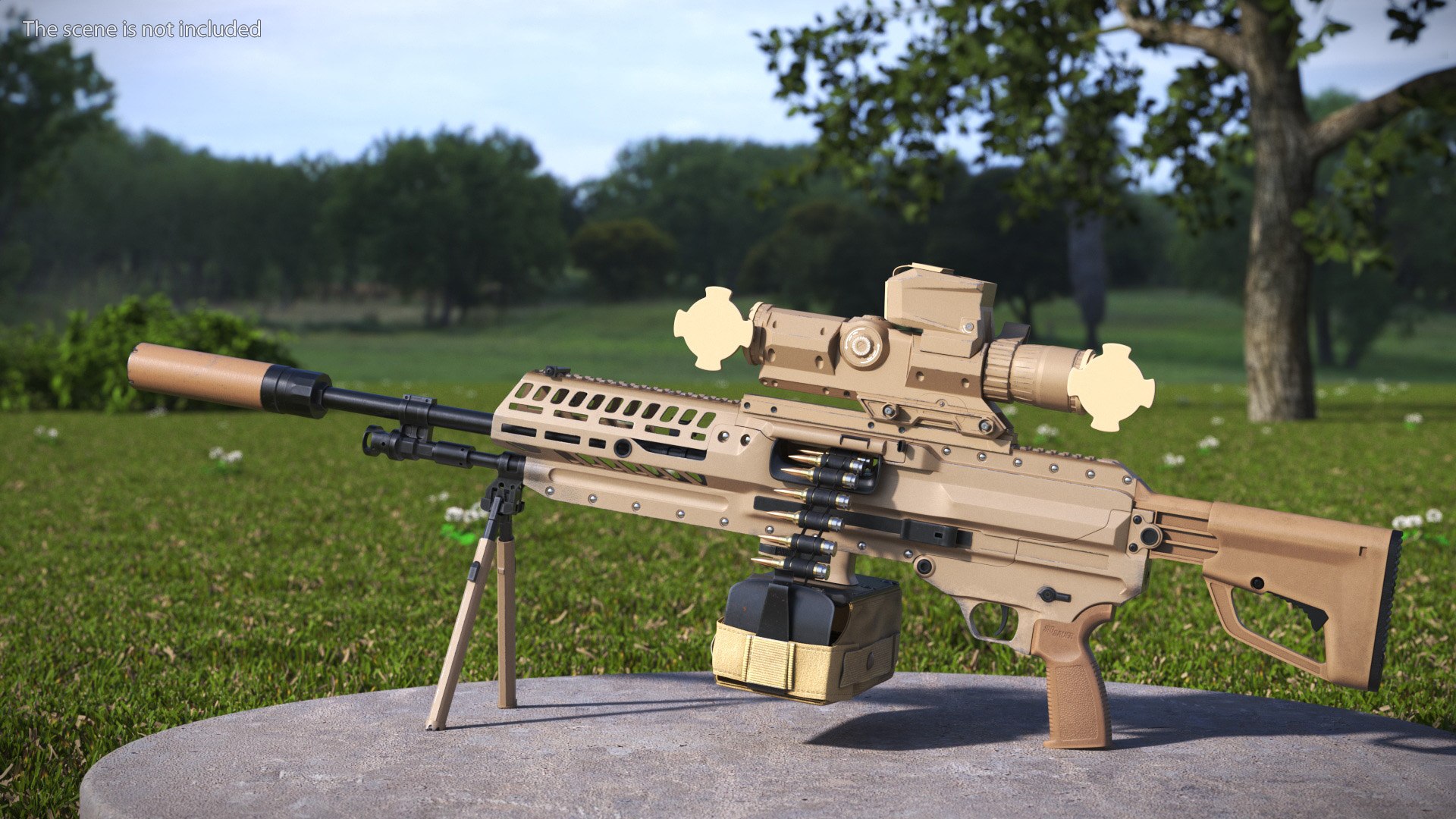 SIG XM250 Light Machine Gun With Scope 3D Model - TurboSquid 2412706