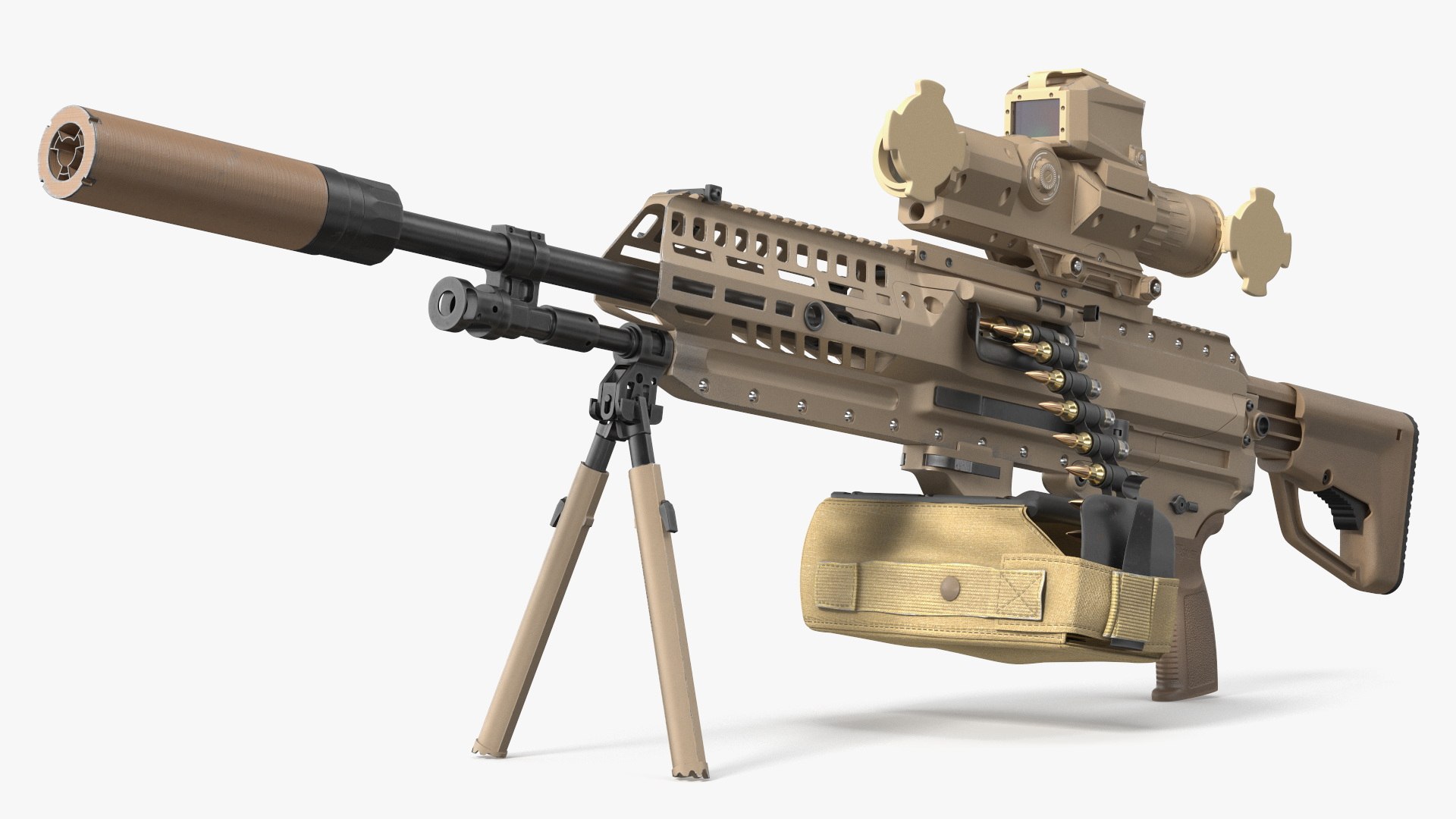 SIG XM250 Light Machine Gun With Scope 3D Model - TurboSquid 2412706