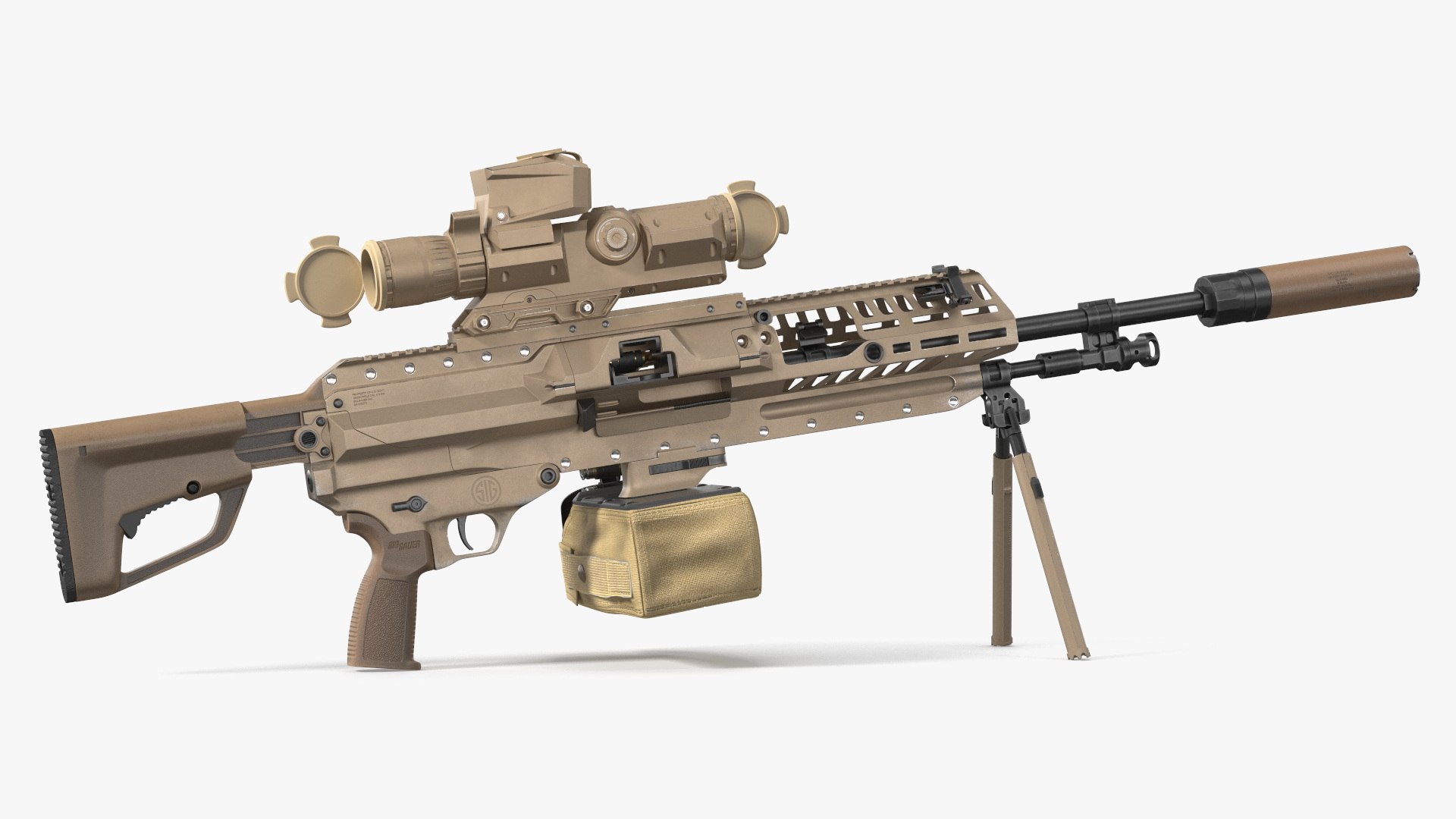 SIG XM250 Light Machine Gun With Scope 3D Model - TurboSquid 2412706