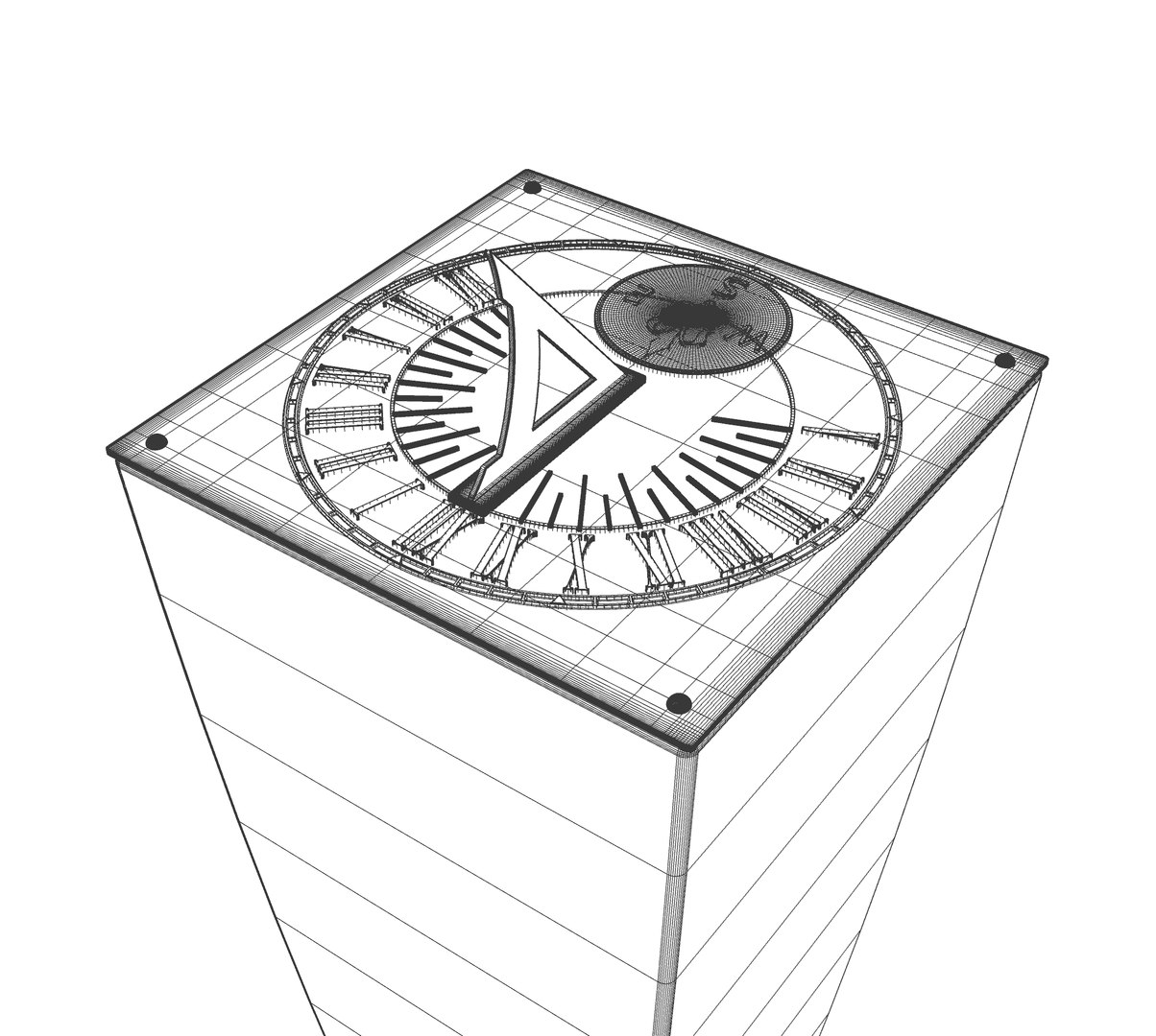 Brass Sundial And Concrete Plinth 3D model - TurboSquid 2048024
