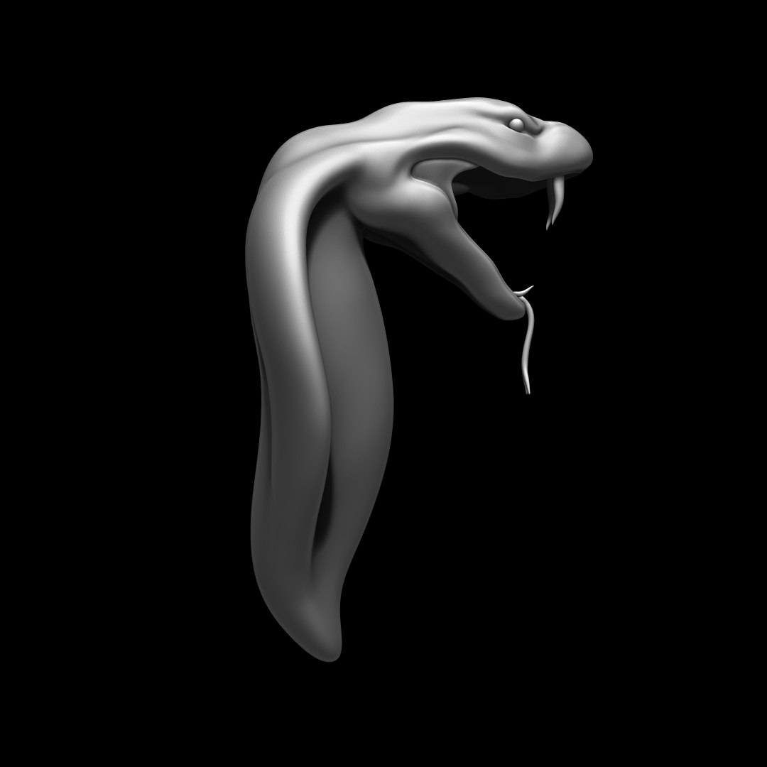 3d Snake Head Sculpture