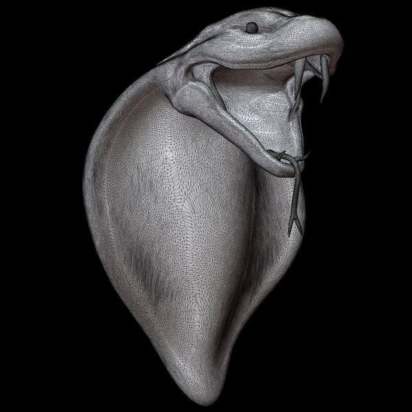 3d snake head sculpture