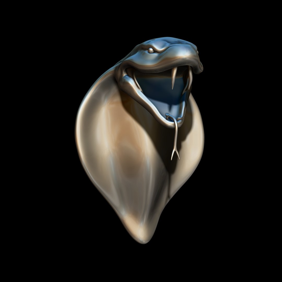 3d Snake Head Sculpture