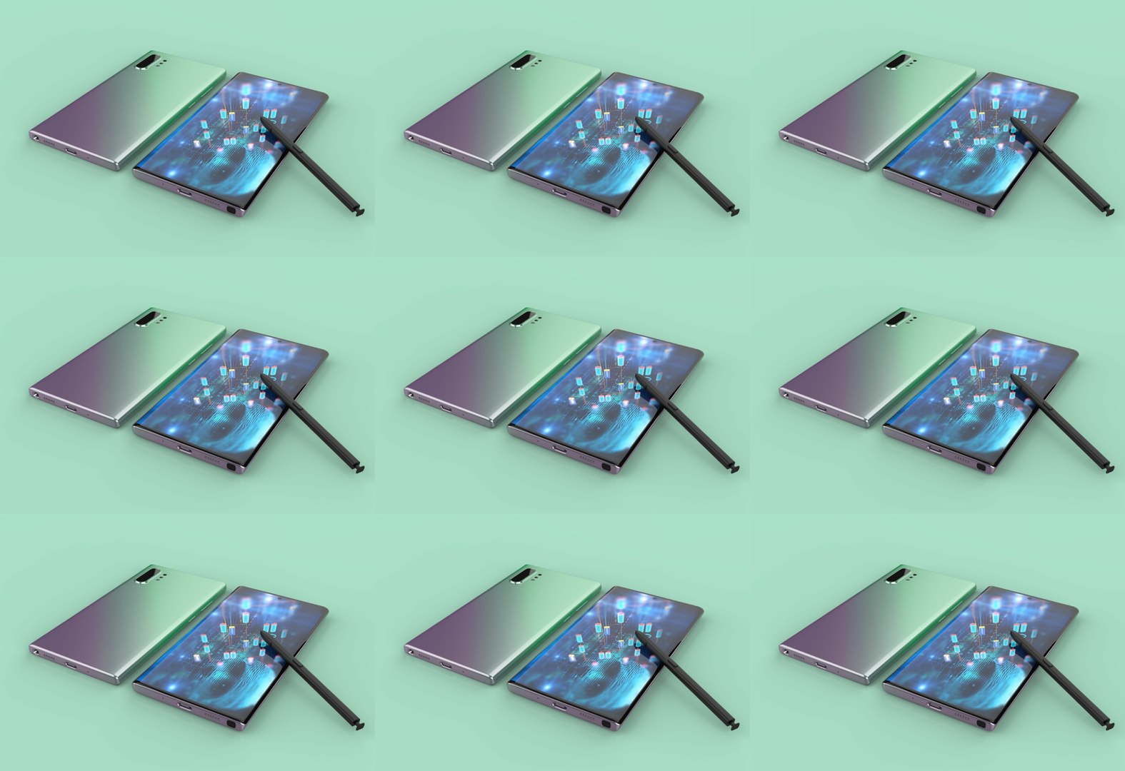 Samsung Galaxy Samsung Smartphone Curved Screen Realistic Phone 3D ...