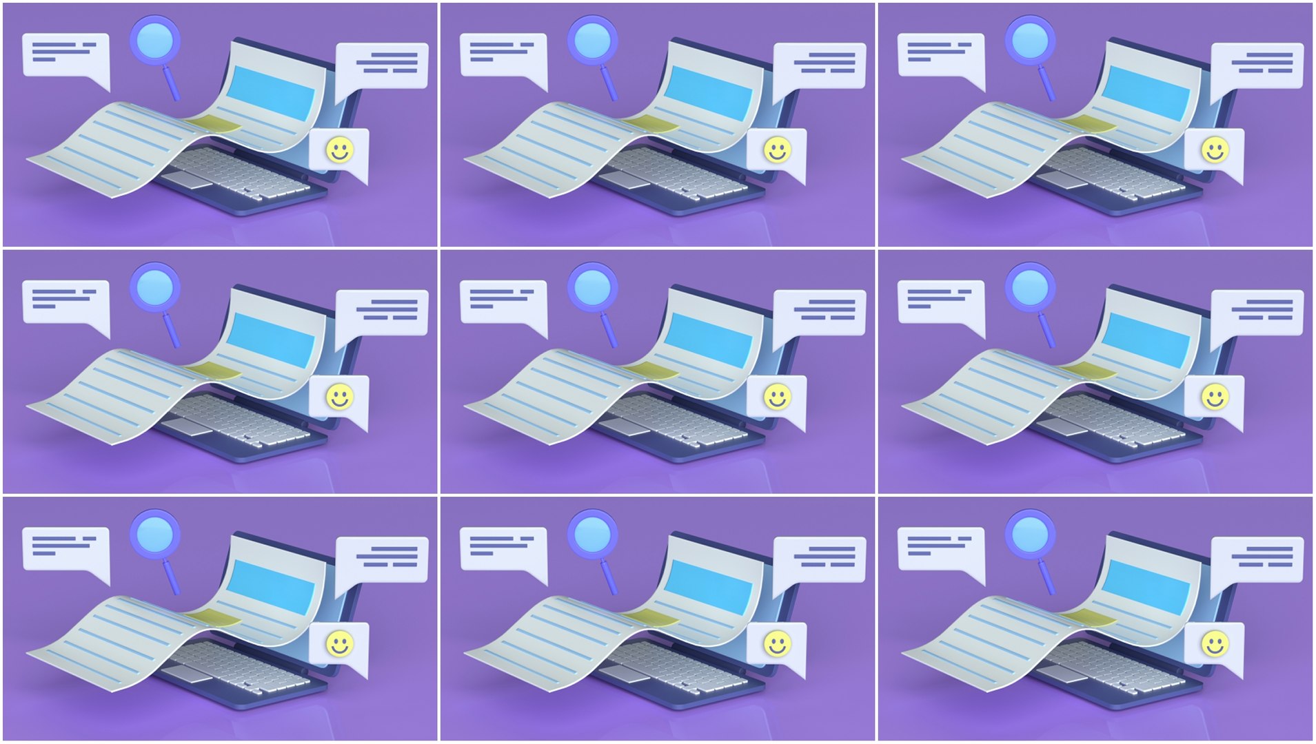 Computer screen page information cartoon element Cartoon scene 2D ...