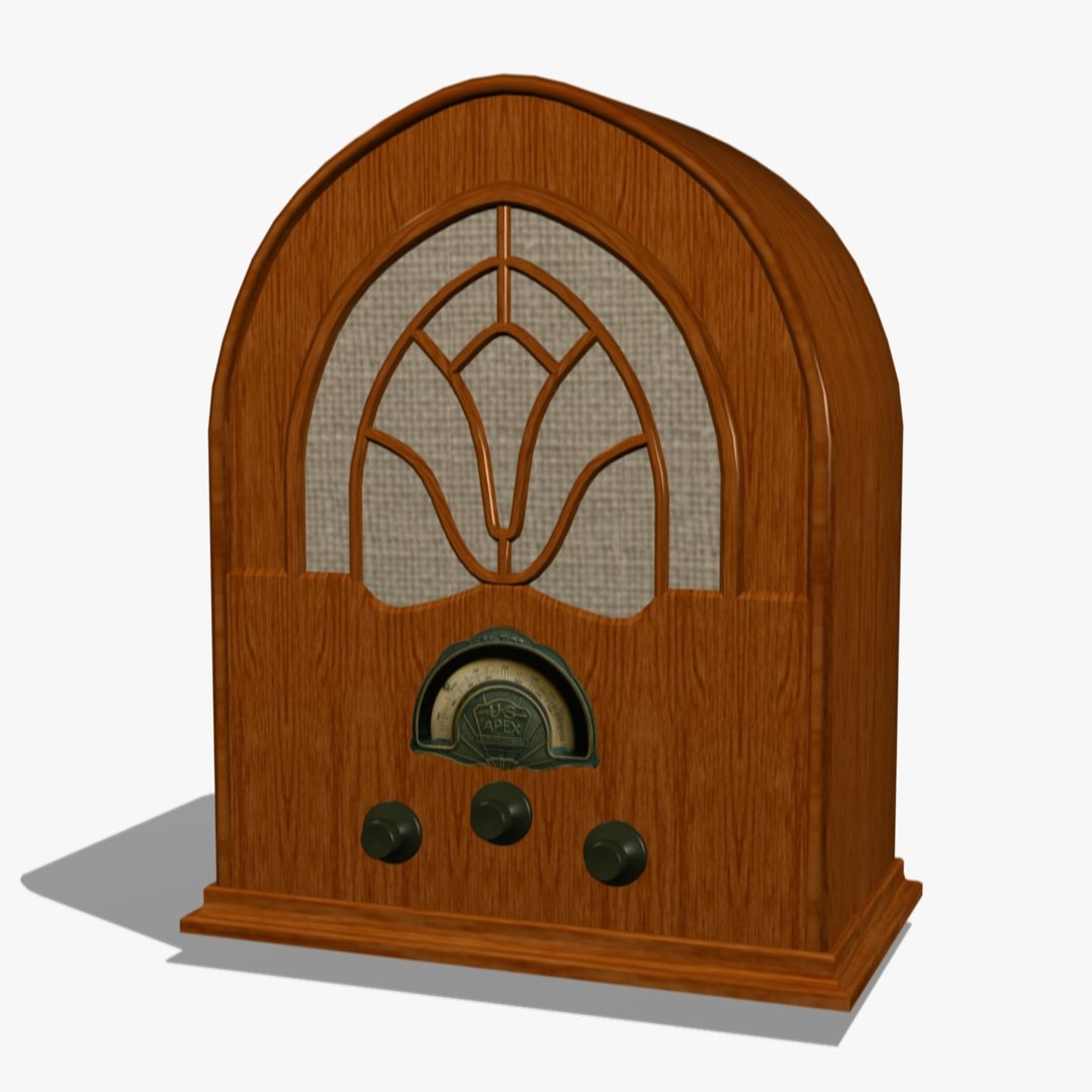 3d model radio antique