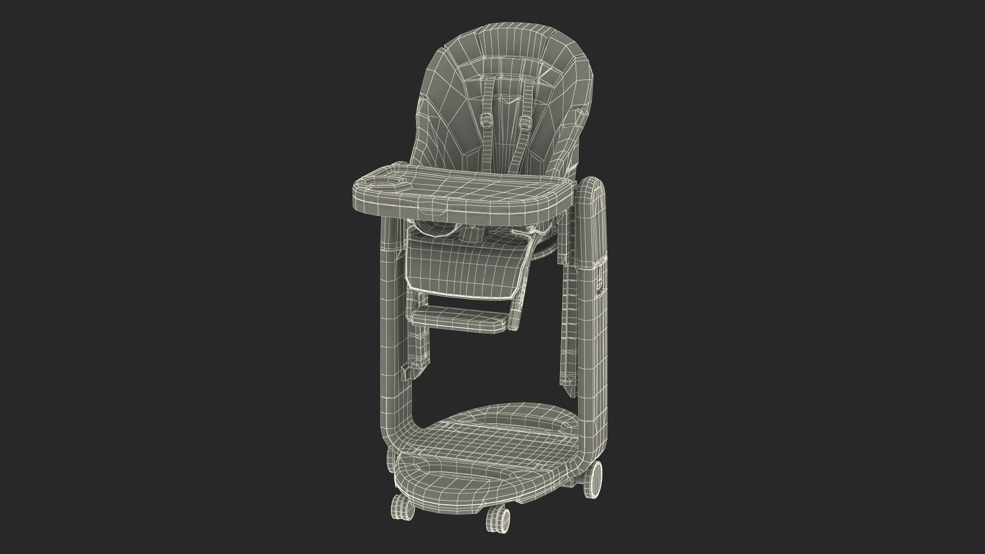 3D Peg Perego High Chair Tatamia Vertical Grey Model - TurboSquid 2164621