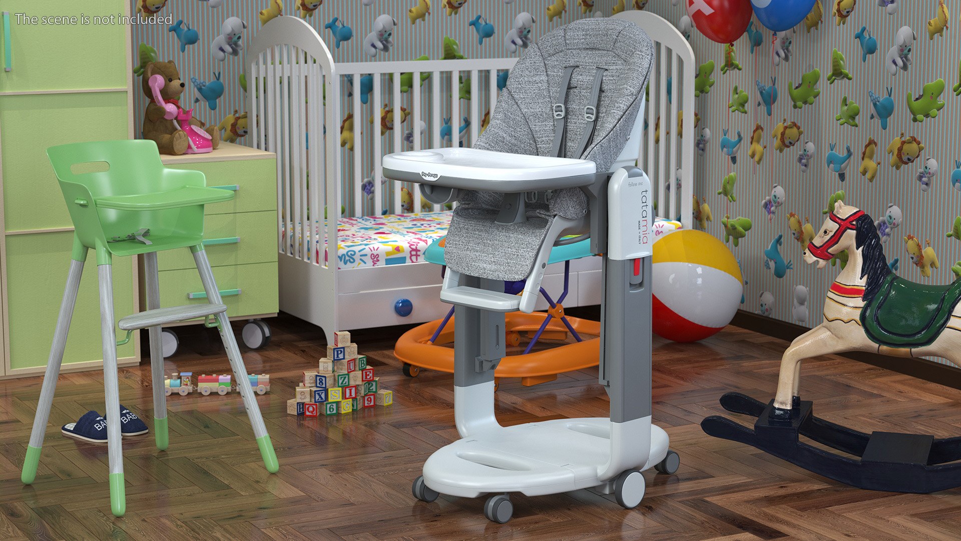 3D Peg Perego High Chair Tatamia Vertical Grey Model - TurboSquid 2164621