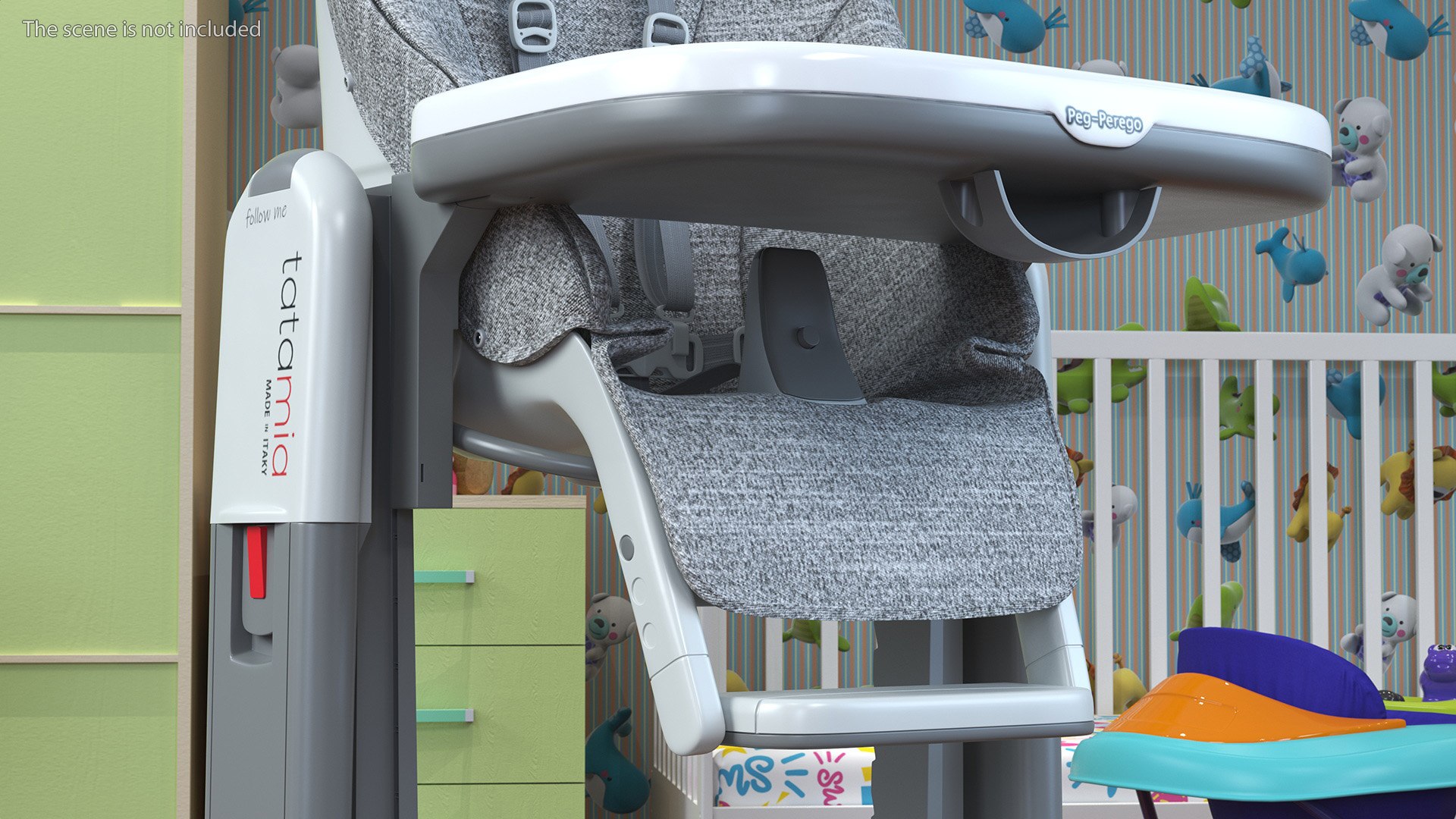 3D Peg Perego High Chair Tatamia Vertical Grey Model - TurboSquid 2164621