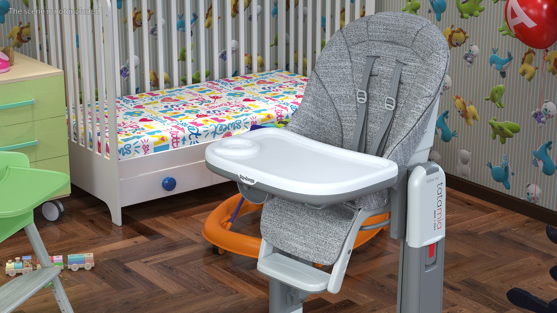 3D Peg Perego High Chair Tatamia Vertical Grey Model - TurboSquid 2164621