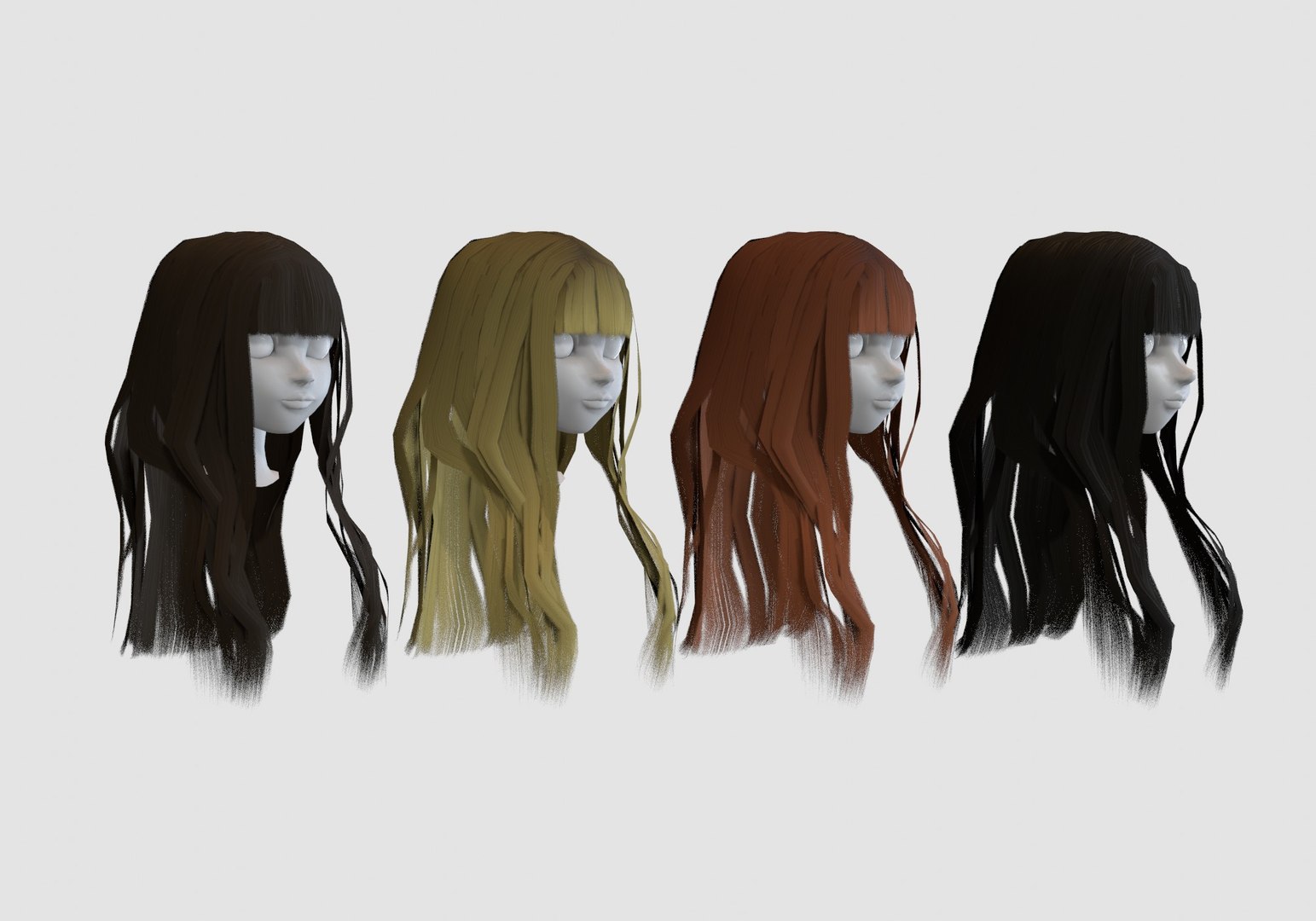 3D Hairstyle In 4 Colors - TurboSquid 1899614