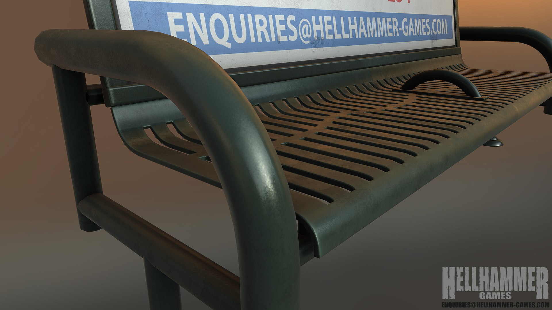 3d Model Park Bench Bus
