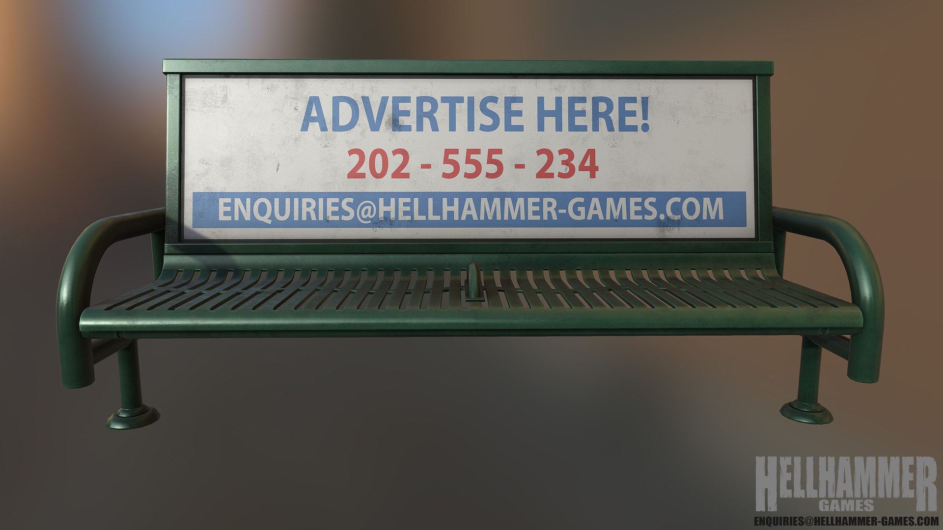 3d Model Park Bench Bus