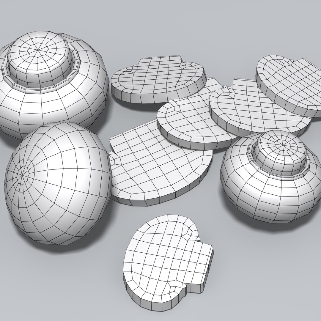 3dsmax White Closed Cup Mushroom