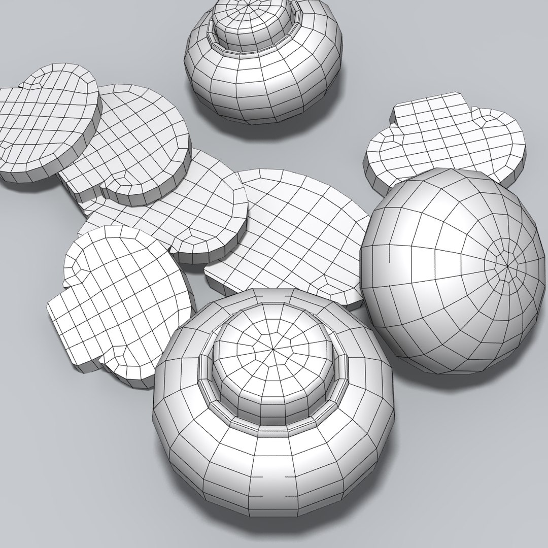 3dsmax White Closed Cup Mushroom