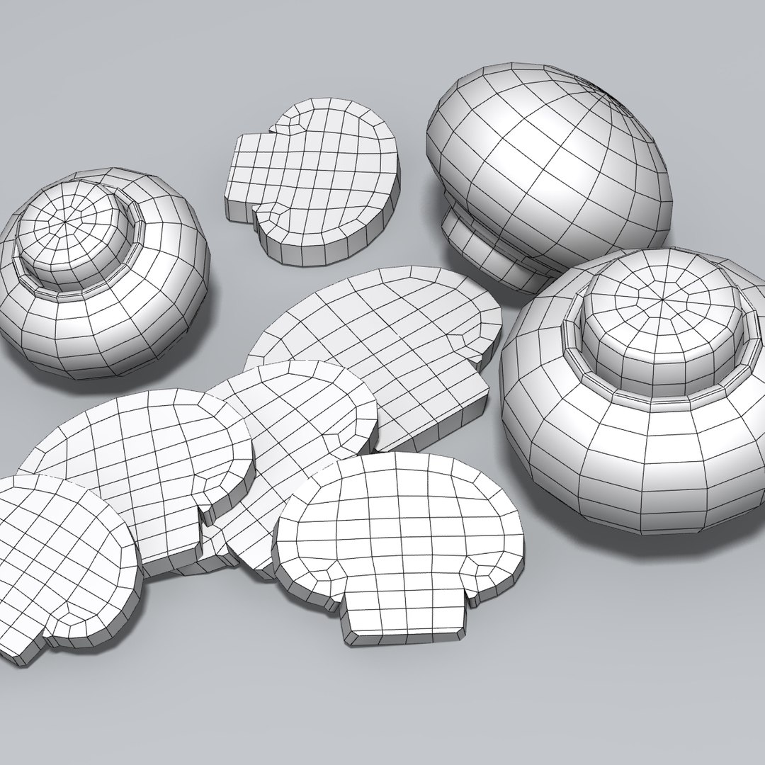 3dsmax White Closed Cup Mushroom