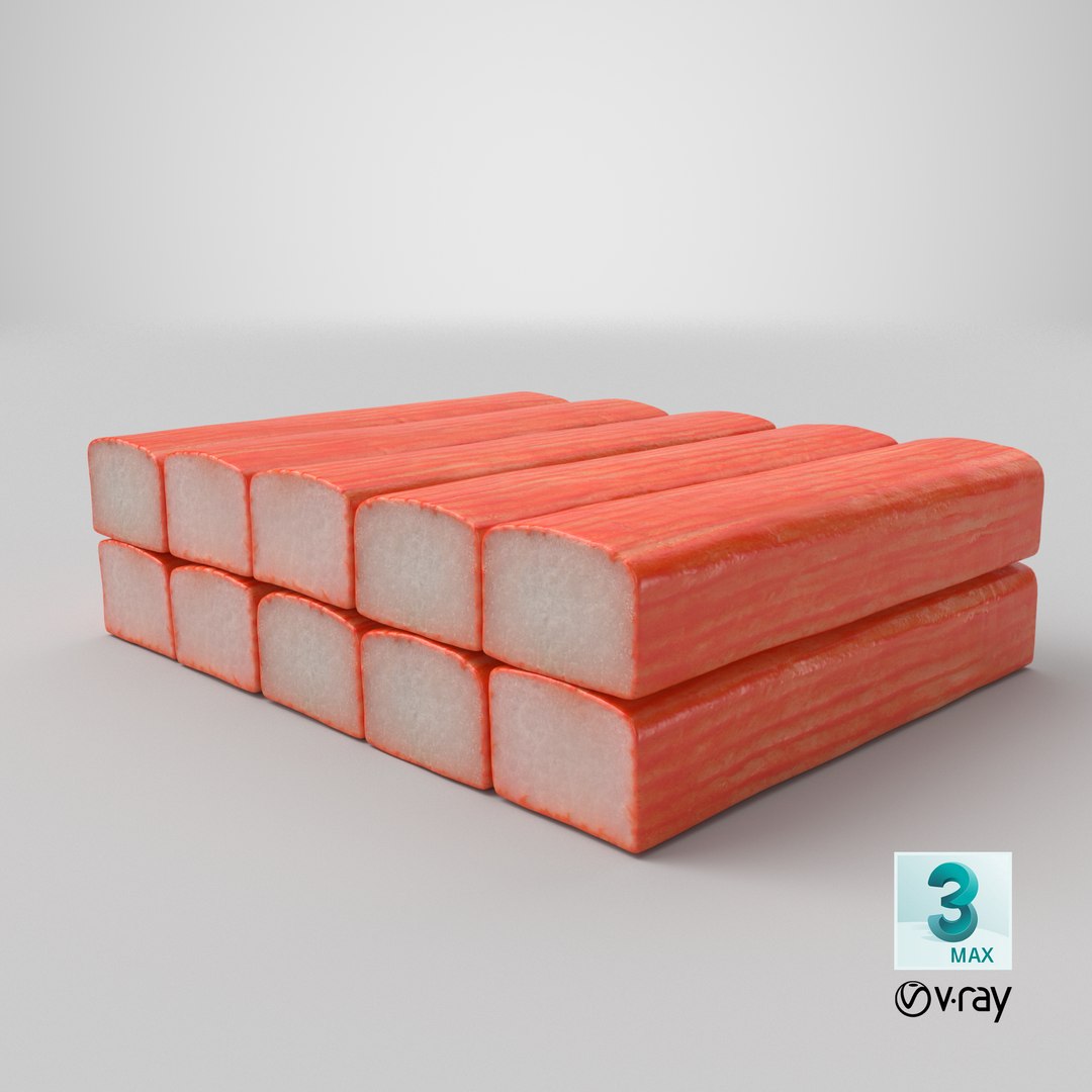 3D Crab Stick Pose 2 Model - TurboSquid 2090760