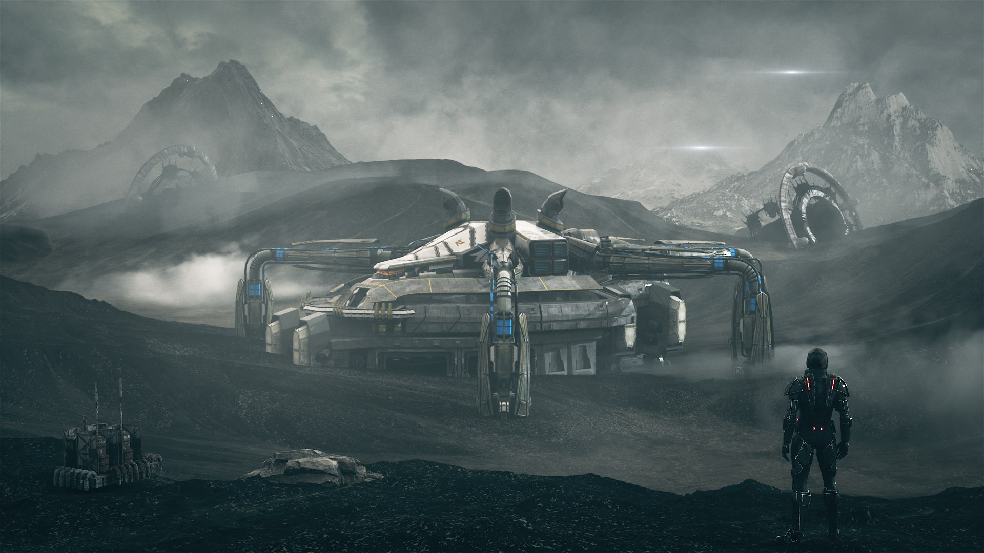 C4d Octane Outer Space Science Fiction Scene Alien Planet Barren 3D ...