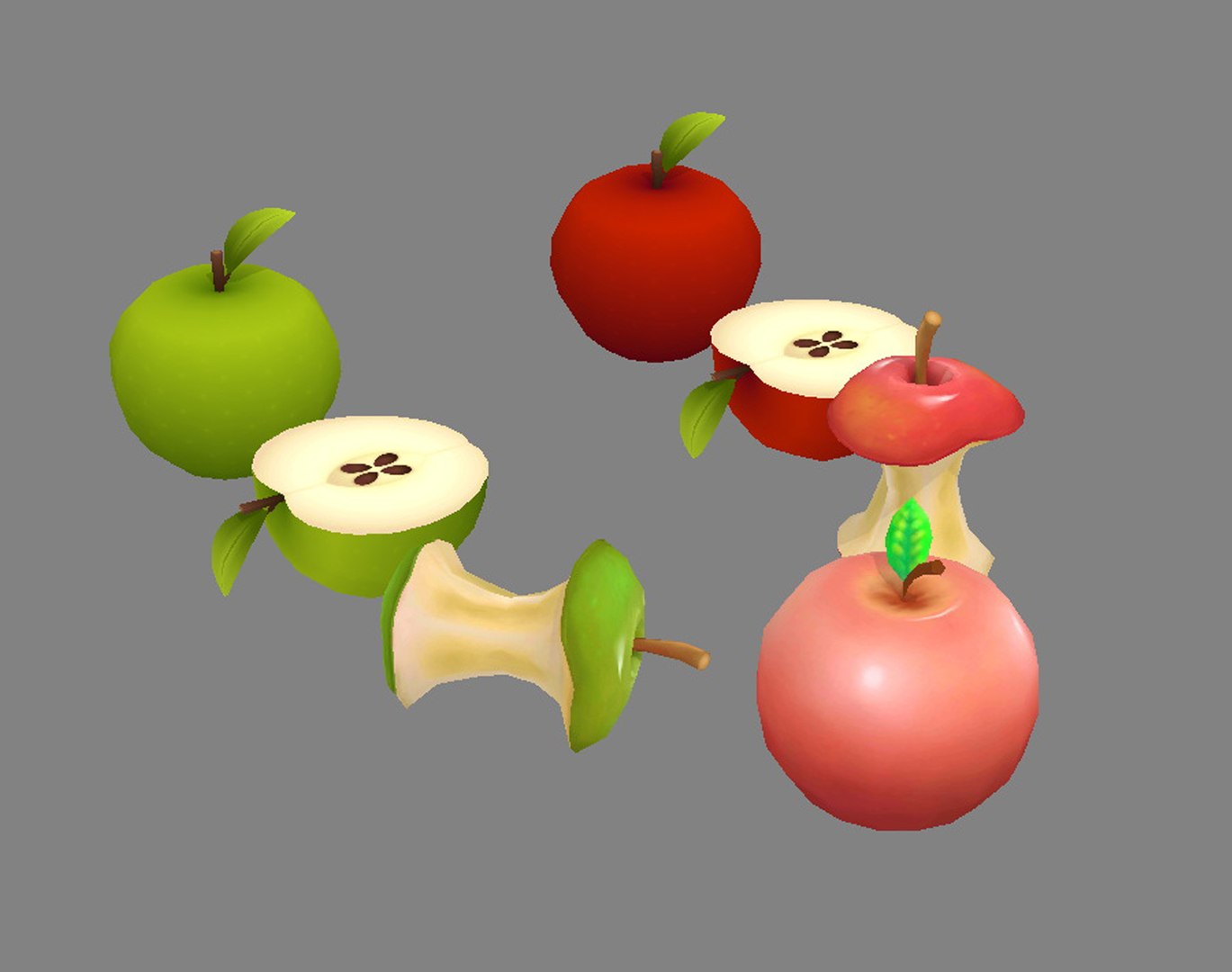 Apple Core Green 3D Model - TurboSquid 1687346
