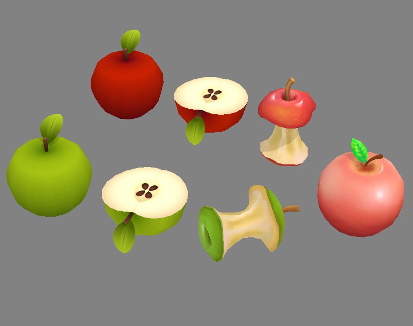 Apple Core Green 3D Model - TurboSquid 1687346